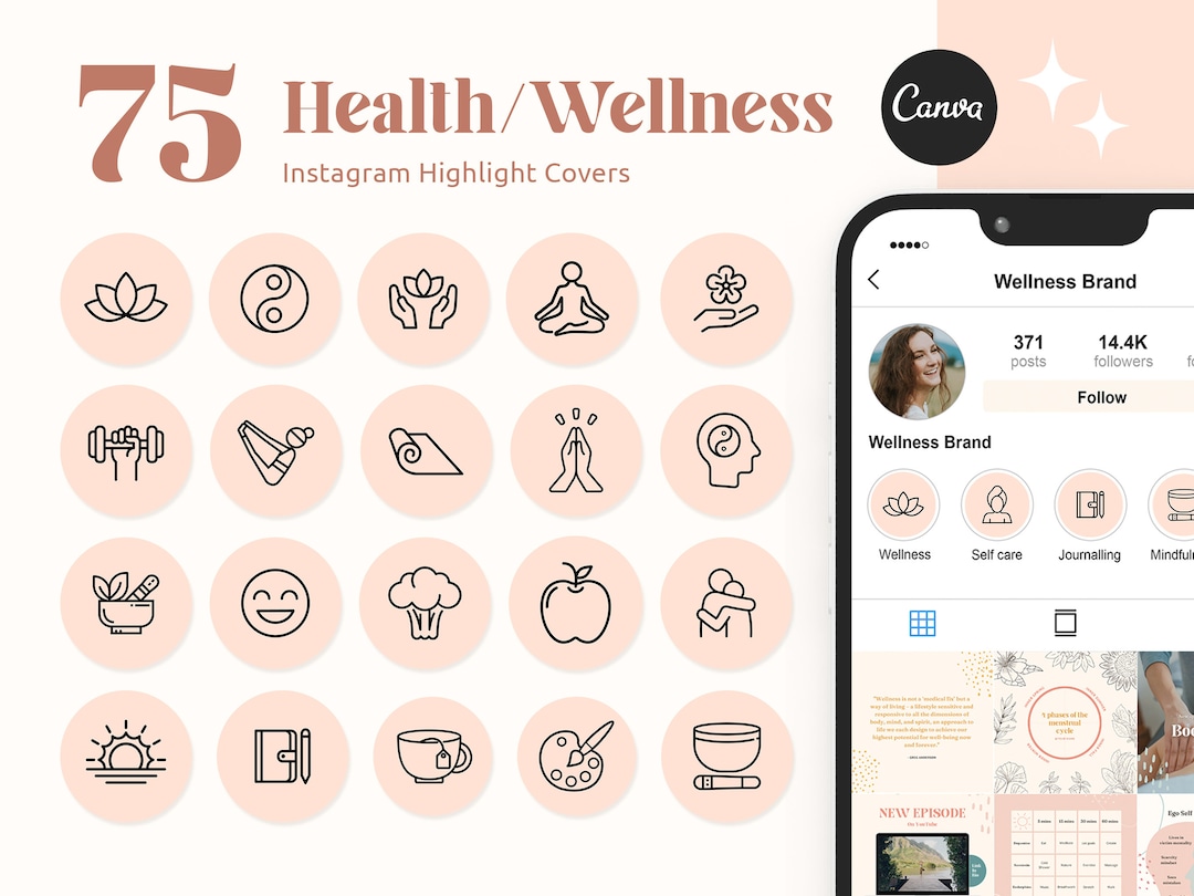 Health & Wellness Instagram Highlight Covers | Pink | Holistic Wellness ...