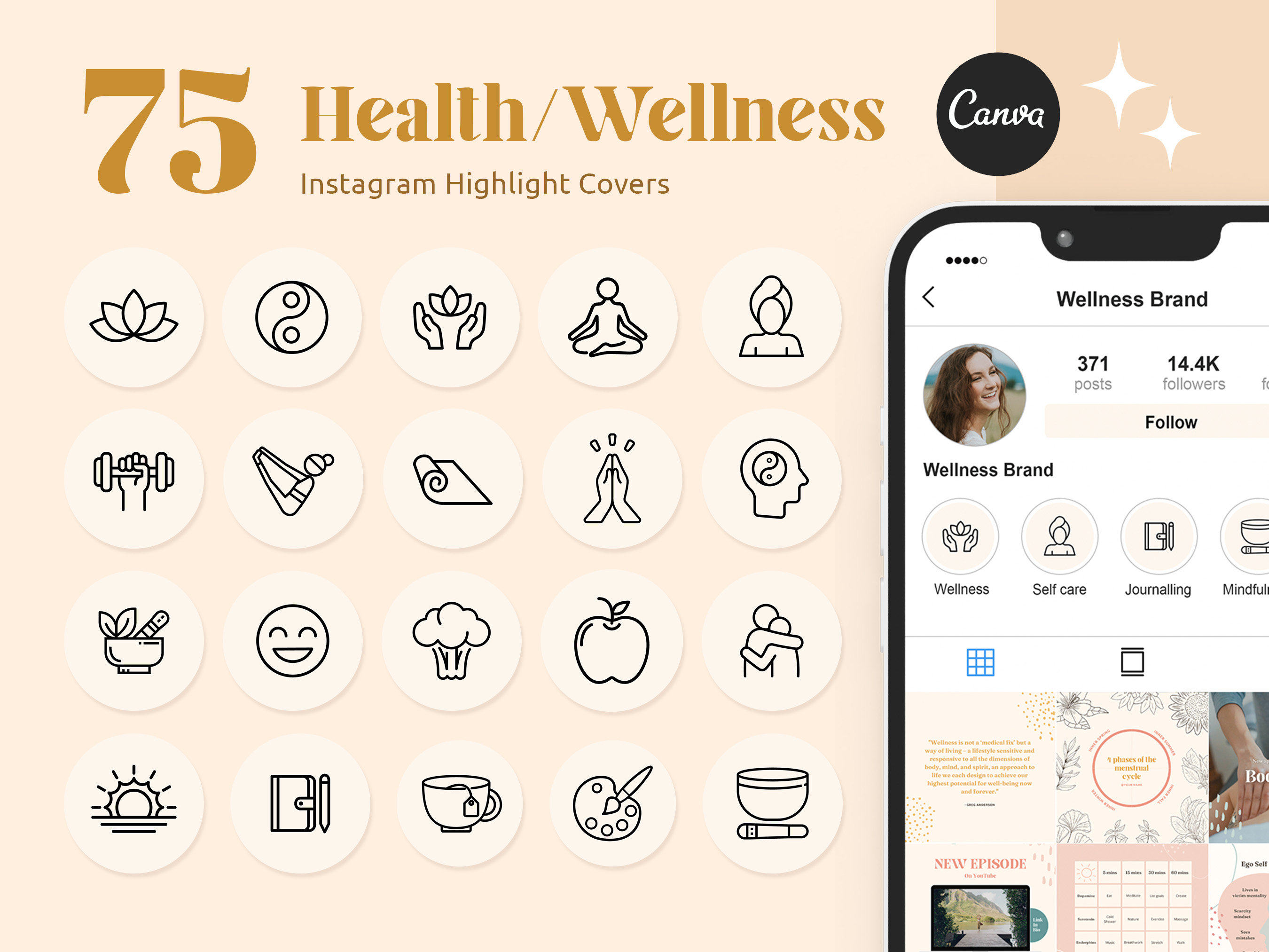 Health & Wellness Instagram Highlight Covers | Holistic Wellness Coach ...