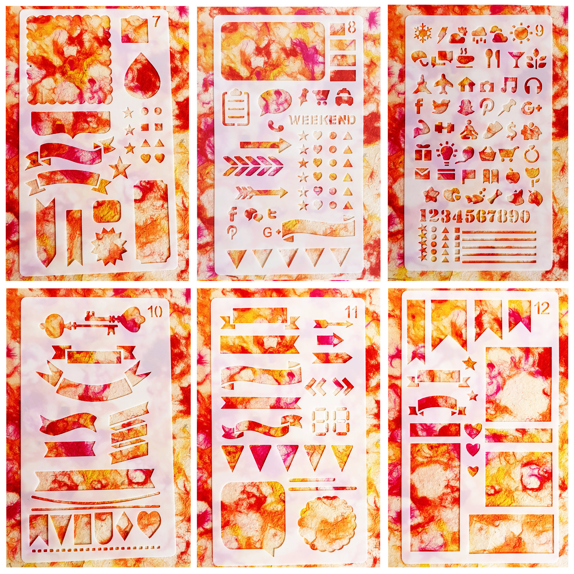Bullet Journal Stencils, Set of 12, Get Your Bujo/planner Organised ...