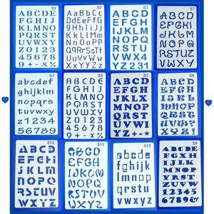 Journal Stencils: 24 Alphabets, Modern, Funky, Traditional - Flexible ...