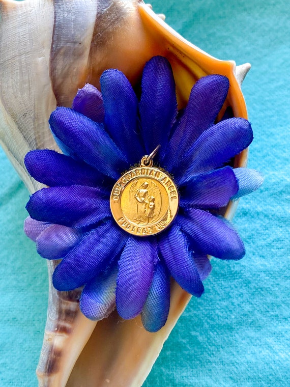 gold angel medal - Gem gold angel medal - Gem