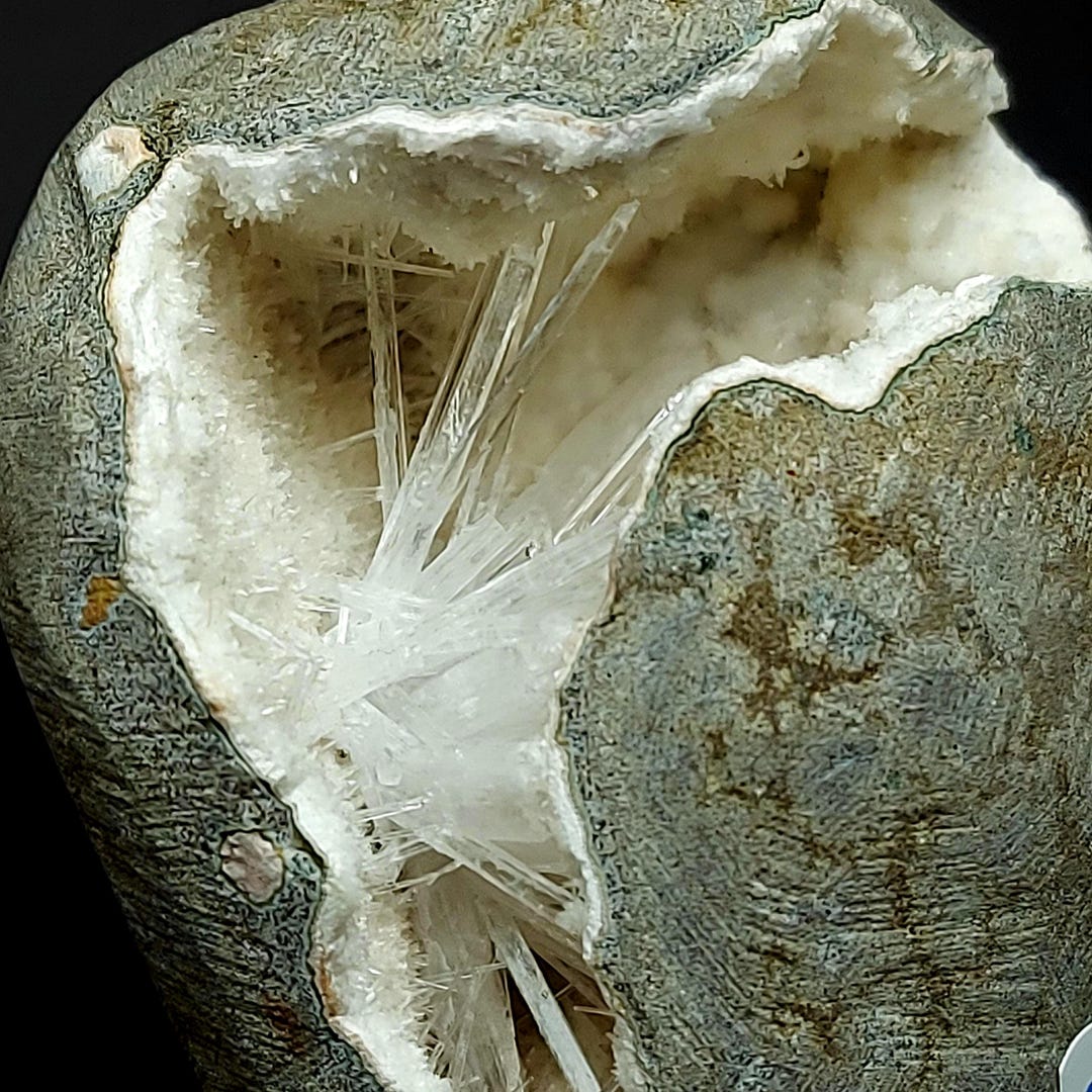 Scolecite Crystal Spray | Natural Zeolite Geode From India | White ...