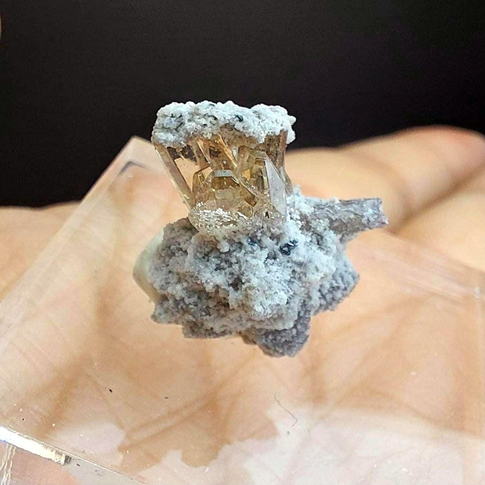 Mini Utah Topaz Crystal on Matrix | Natural Thumbnail Specimen | Very ...