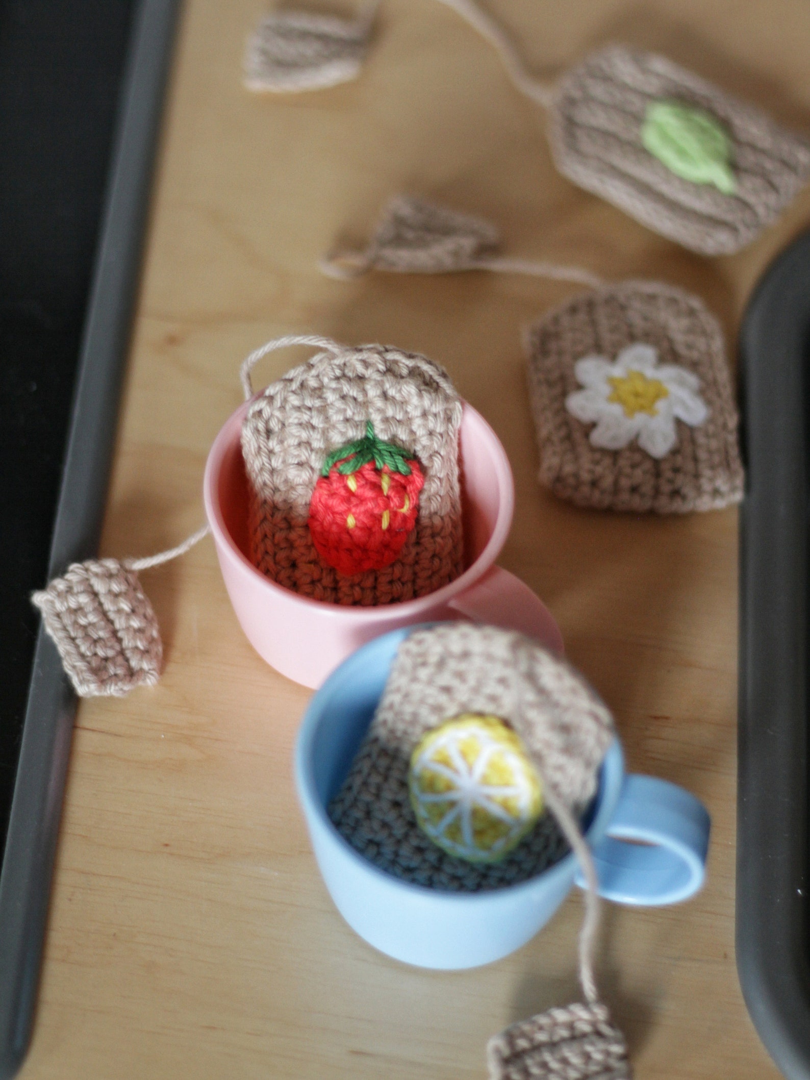 Crochet Tea Bags for Child's Kitchen or Markt. Handmade Toys for a Tea ...