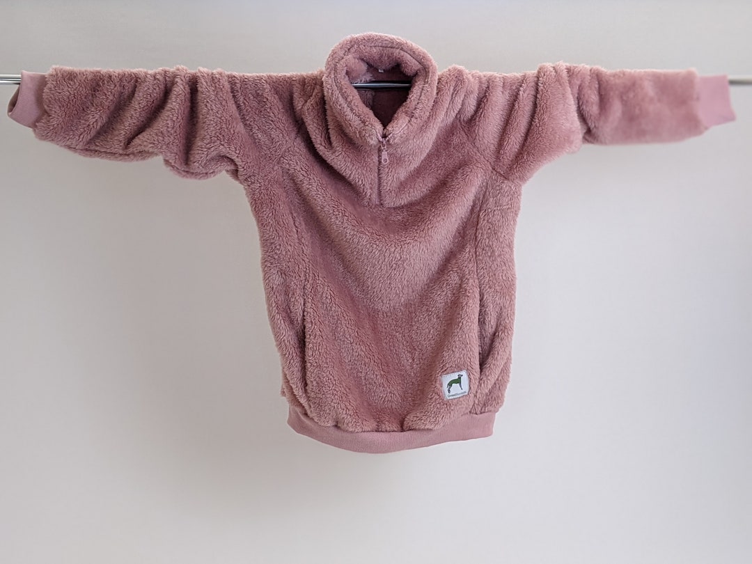 Fluffy Fleece Soft Ladies Quarter Zip Neck Dog Walking Jumper in Dusky ...