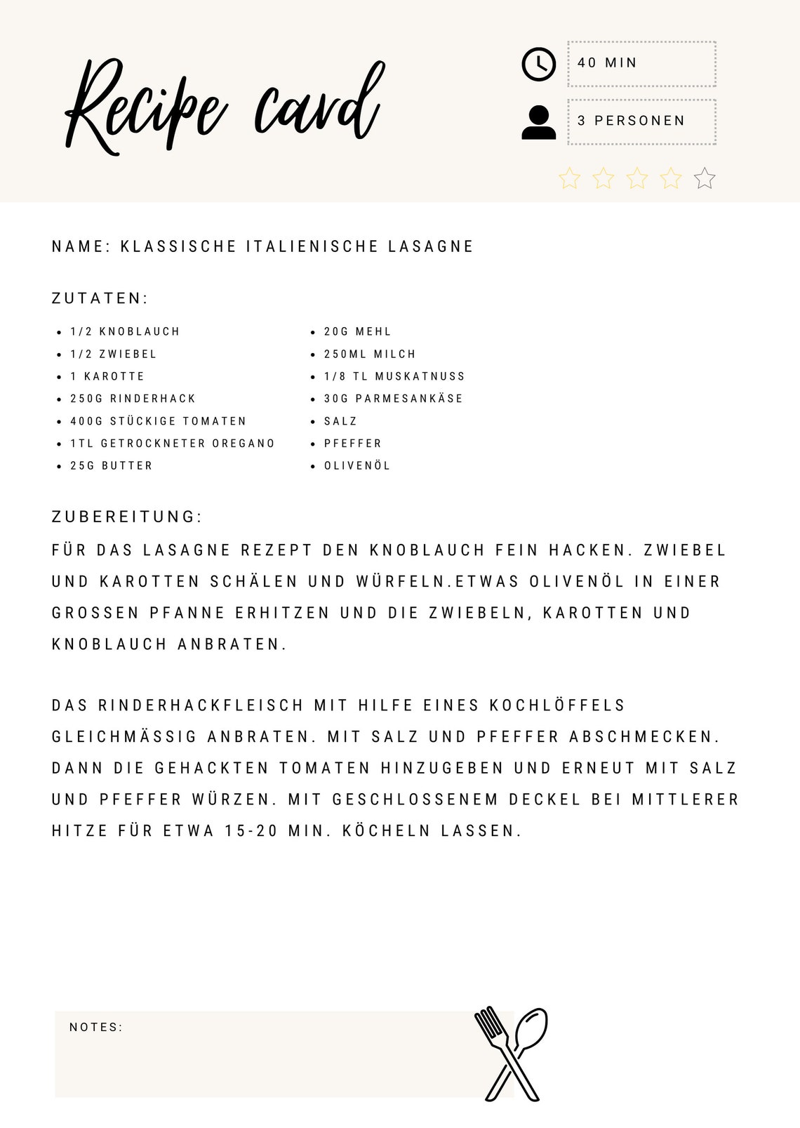 Recipe Template A4 to Print Printable Recipe Template Recipe Template ...