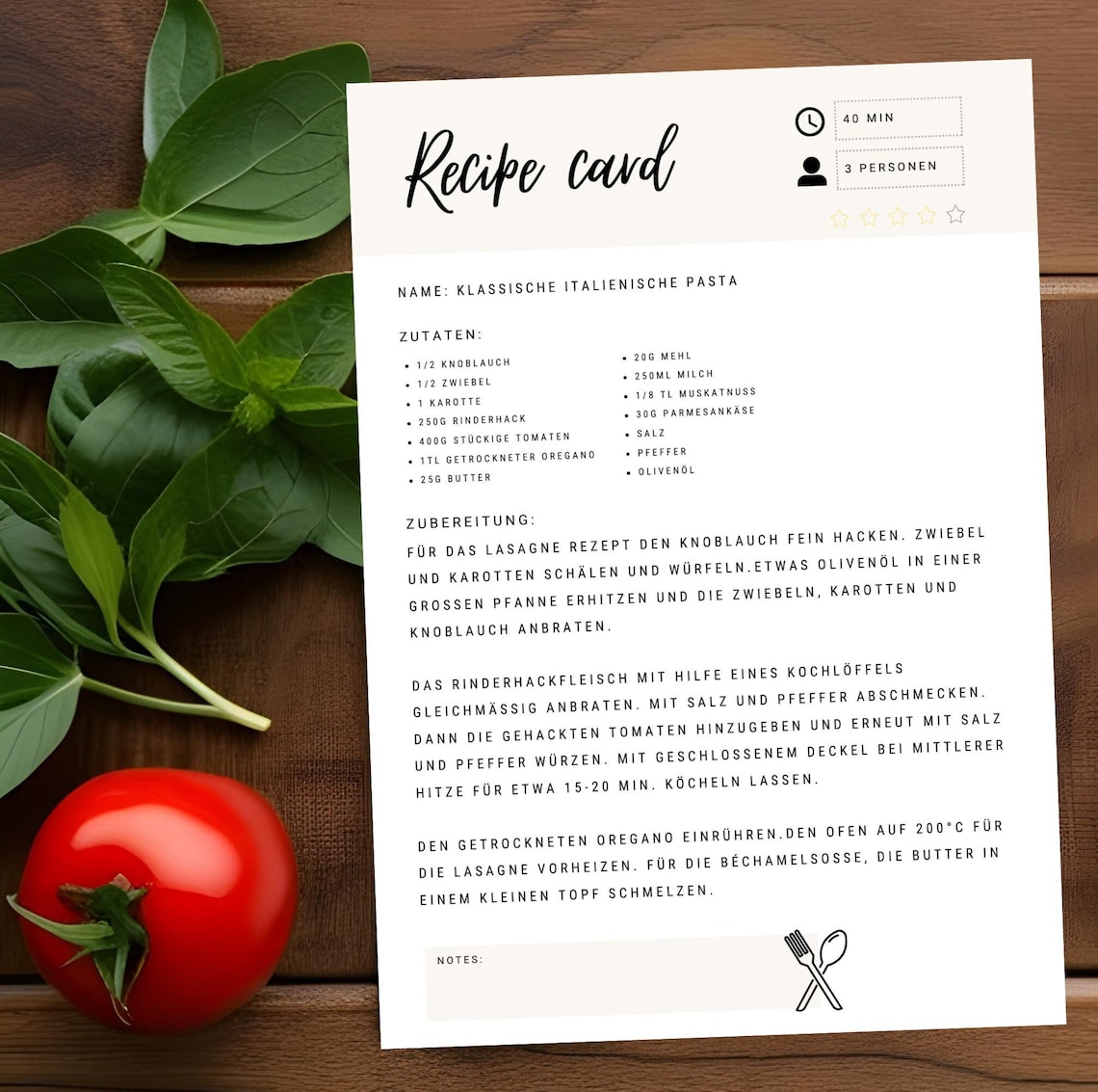 Recipe Template A4 to Print Printable Recipe Template Recipe Template ...
