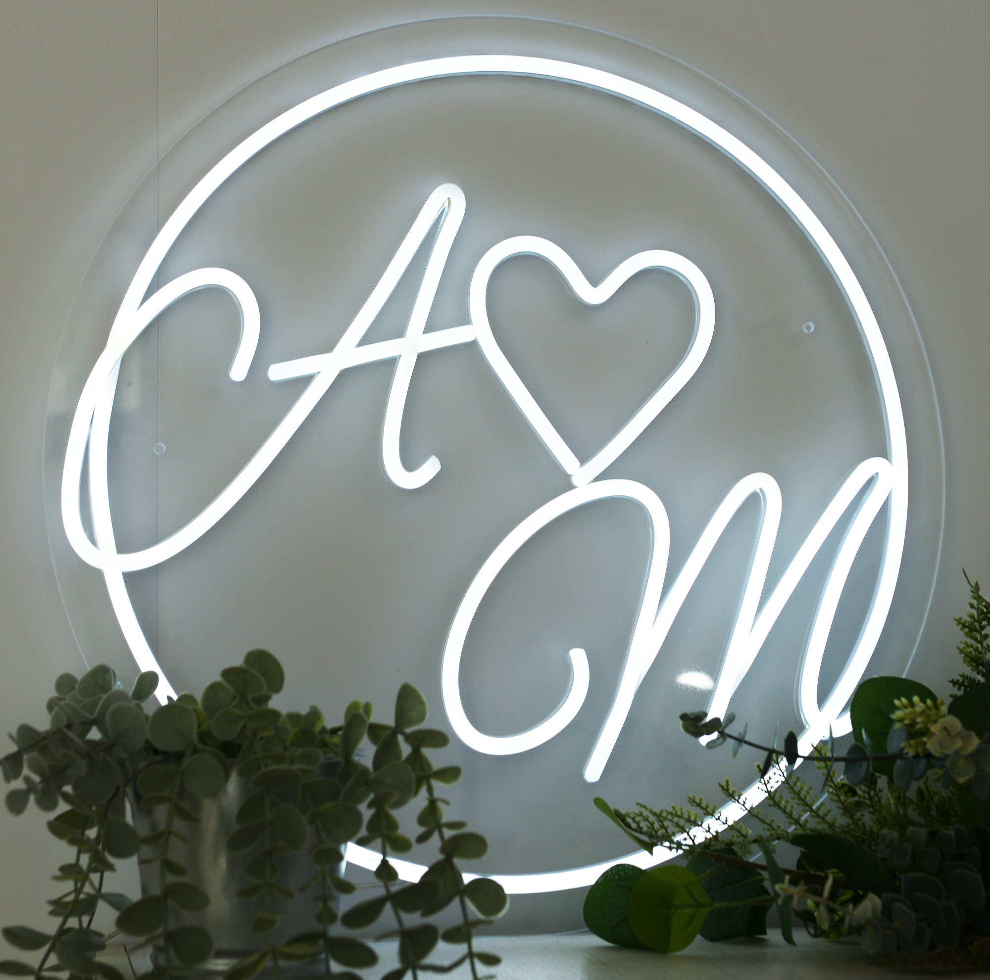 Personalized Monogram Neon Wedding Sign Wall Decor, Custom LED Neon ...