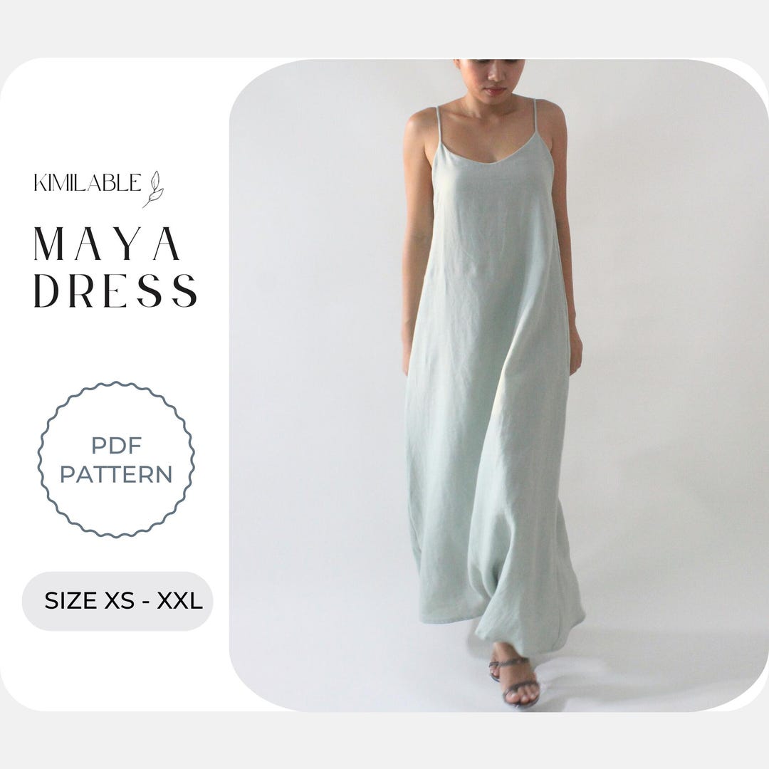 Maya Linen Dress, Simple Dress Pattern, Summer Dress Pattern, Pdf ...
