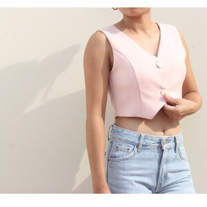 Mia Crop Top Vest, Short Waistcoat, Diy Vest Pdf Sewing Pattern ...