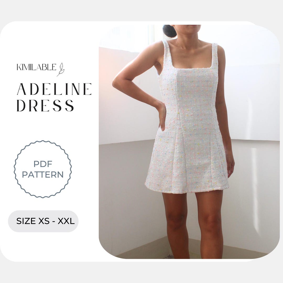 Adeline Mini Tweed Dress Pattern, Digital Sewing Dress PDF - Etsy