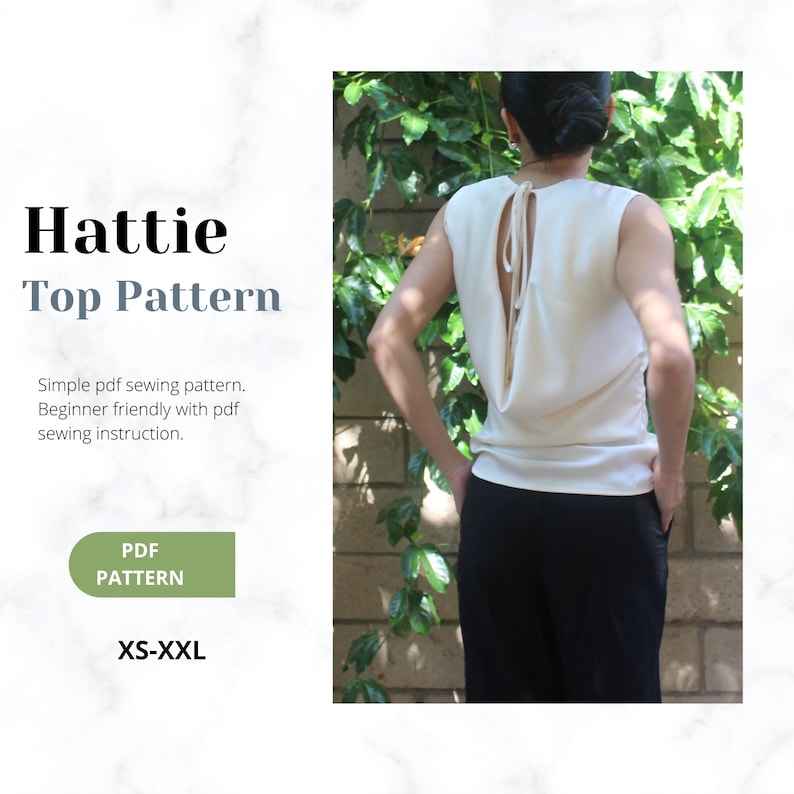 Hattie Top Pattern - DIY Silk Top - Easy Pattern Size Xs - Xxl - Etsy