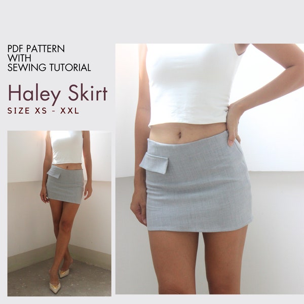 Low Rise Mini Skirt Pattern - Etsy