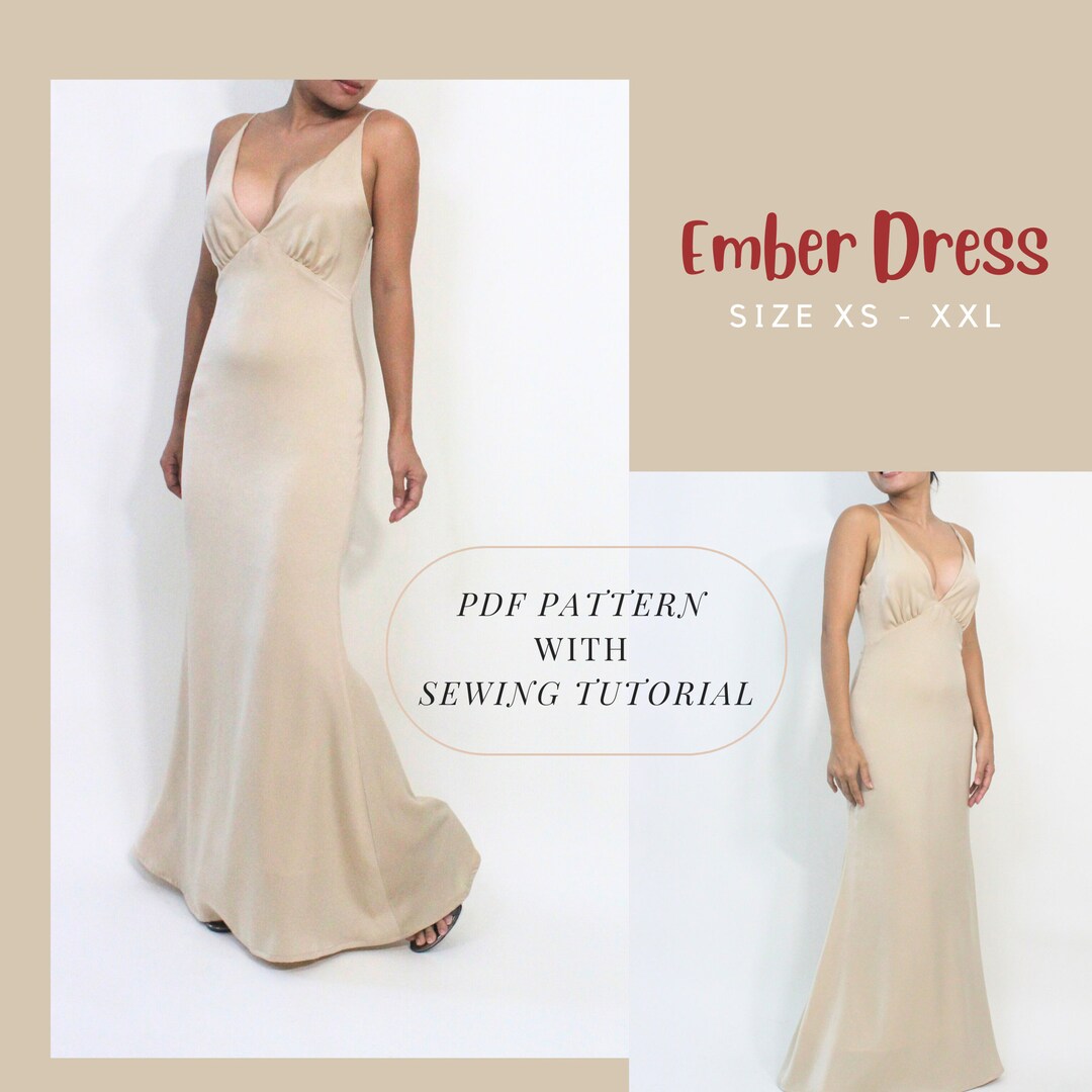 Ember Dress Diy Dress Pdf Silk Dress Pattern Xs-xxl - Etsy
