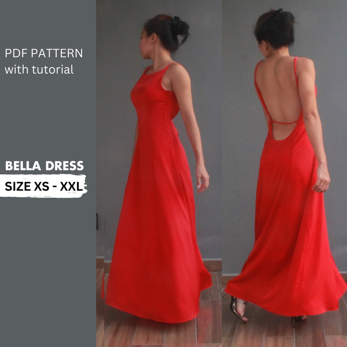 Bella Dress Silk Dress Pattern Dress Pdf With Tutorial Size - Etsy