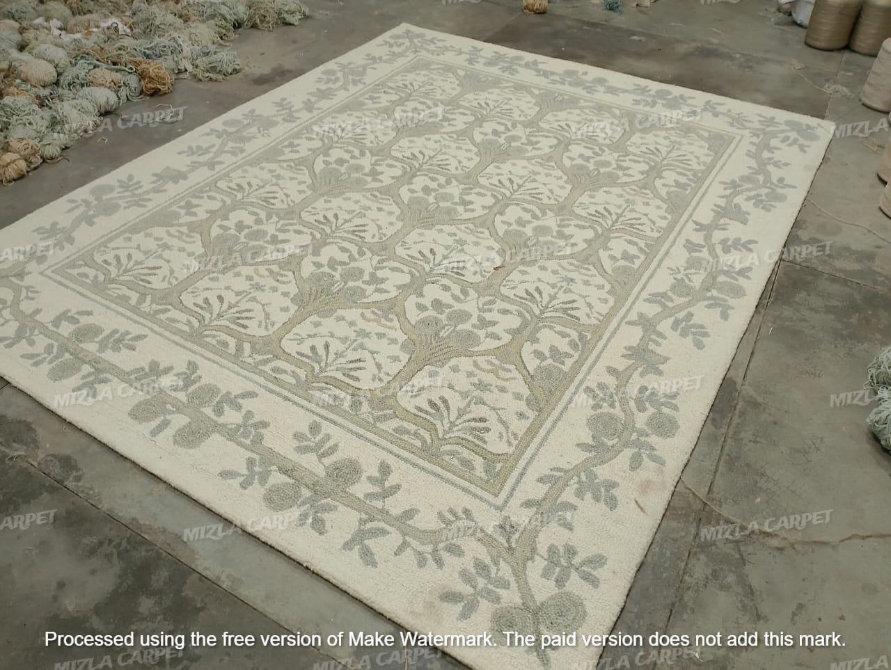 Pottery Barn Kennedy Tufted Rug 8x10 Green White Room Ivory Area Rug ...