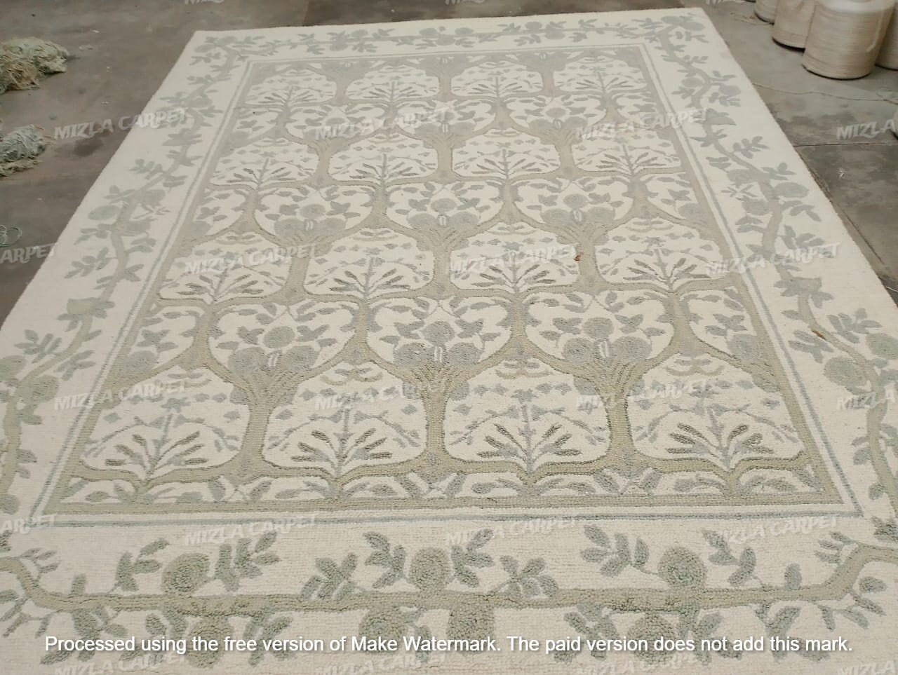 Pottery Barn Kennedy Tufted Rug 8x10 Green White Room Ivory Area Rug ...