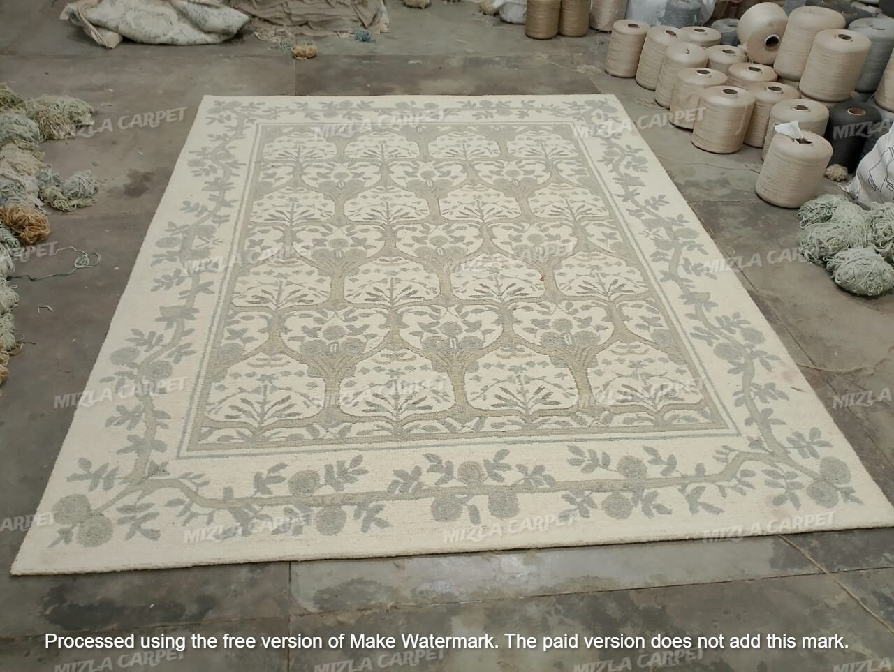 Pottery Barn Kennedy Tufted Rug 8x10 Green White Room Ivory Area Rug ...