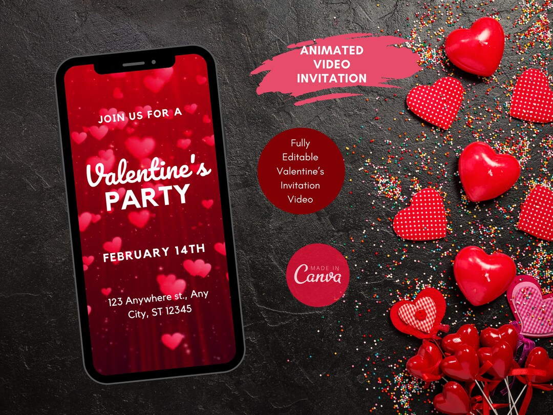 Editable Valentine's Day Animated Video Invitation - Etsy