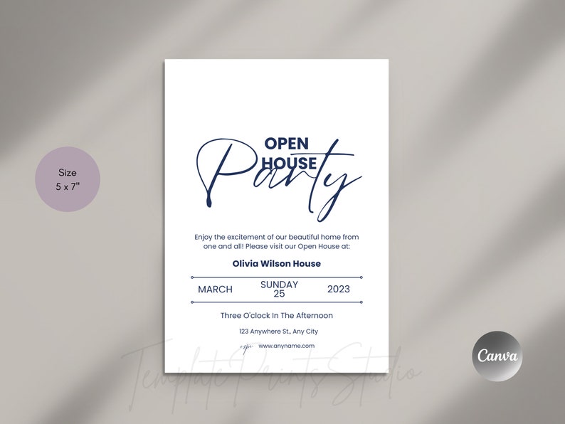 Open House Party Invitation Template, Special Event Invitation, Digital ...