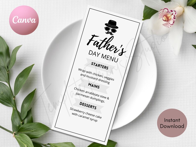 Father's Day Menu Template Father's Day Brunch Menu - Etsy
