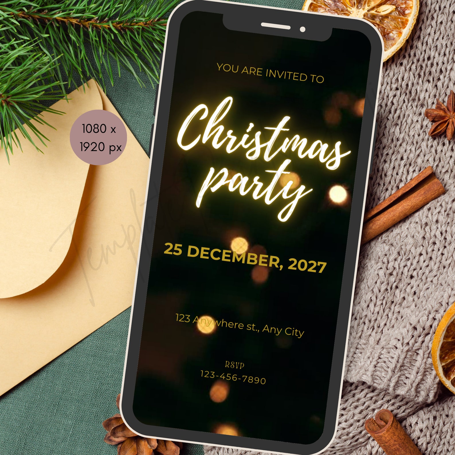 Animated Christmas Party Invitation Video Template Holiday - Etsy