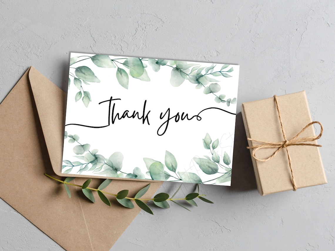 Printable Greenery Ready Thank You Card, Thank You for Your Support ...