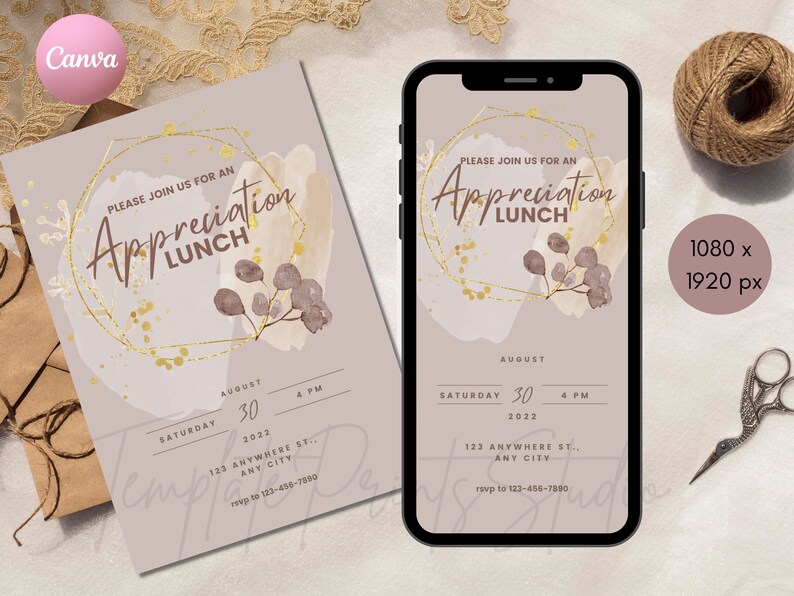 Editable Appreciation Invitation, Grateful Invitation Boho Printable ...