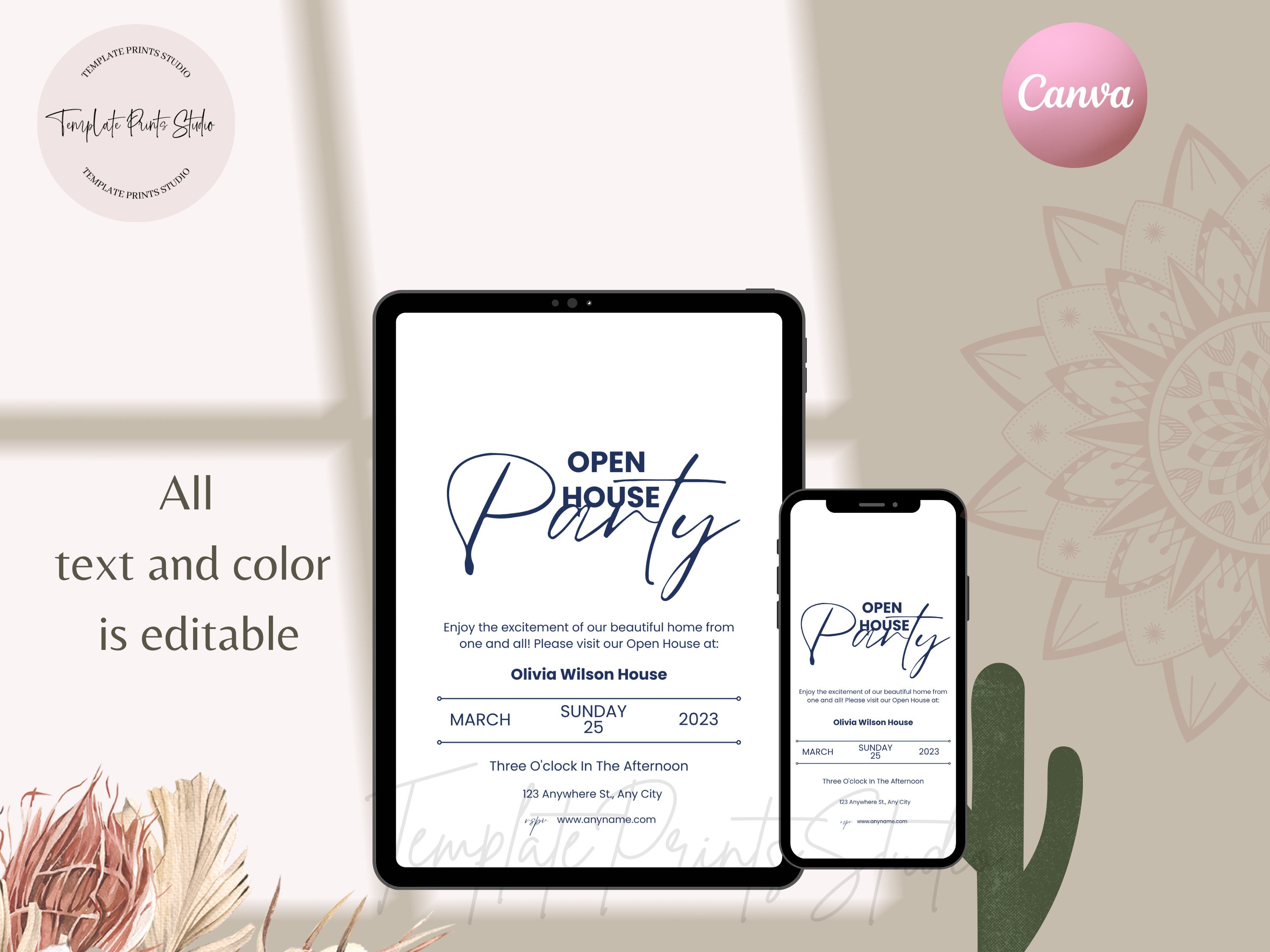 Open House Party Invitation Template, Special Event Invitation, Digital ...