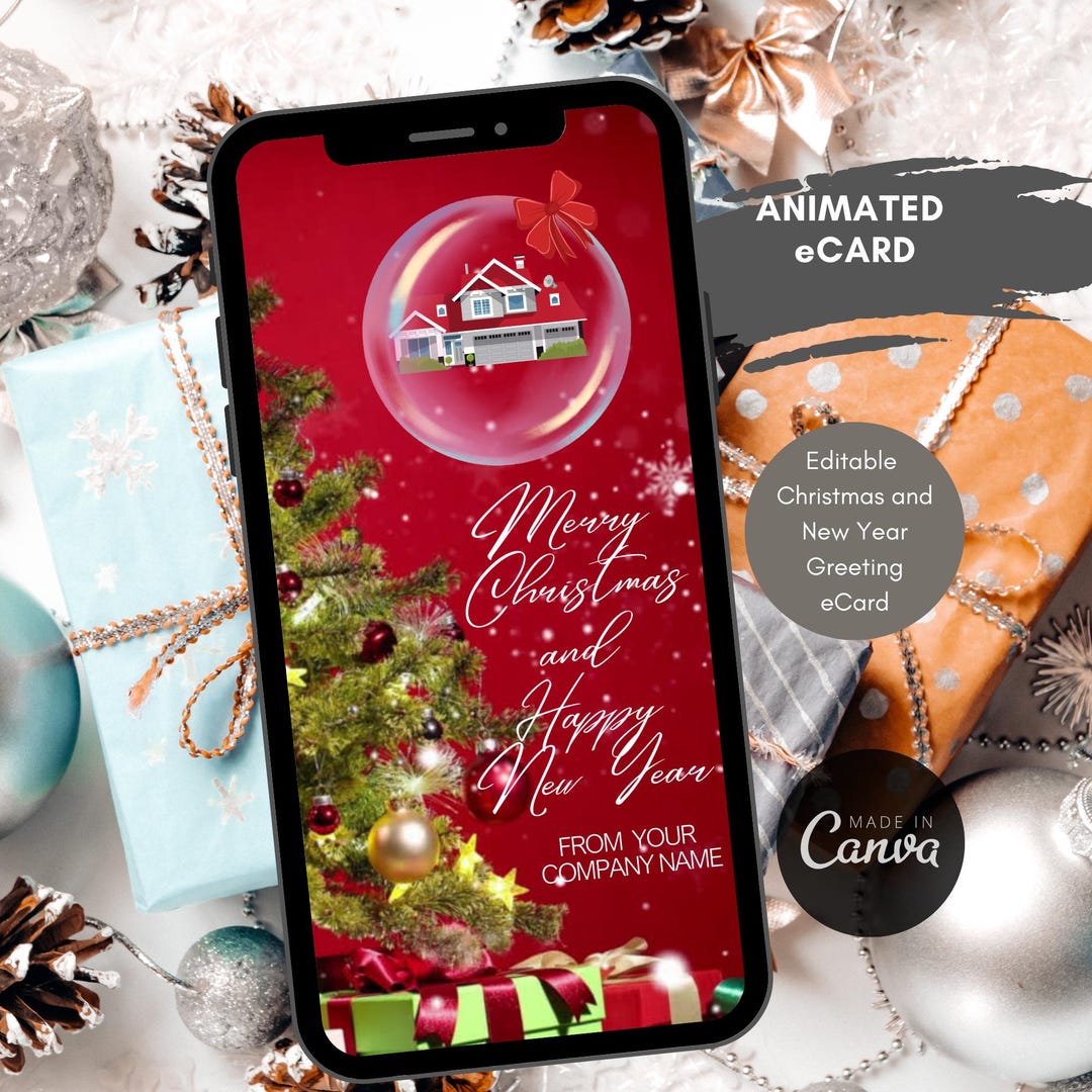 Real Estate Christmas Greeting Video, Digital Christmas Ecard, Animated ...