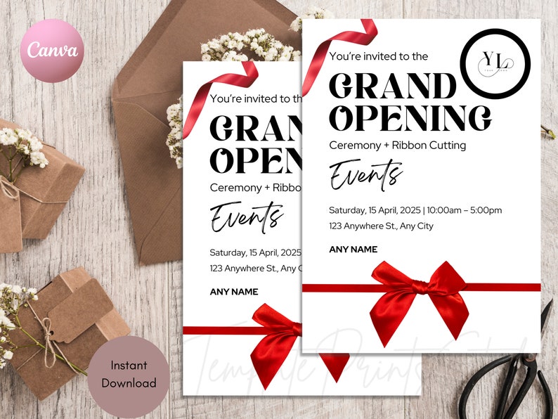 Grand Opening Invitation, Ribbon Cutting Celebration, Office Opening ...