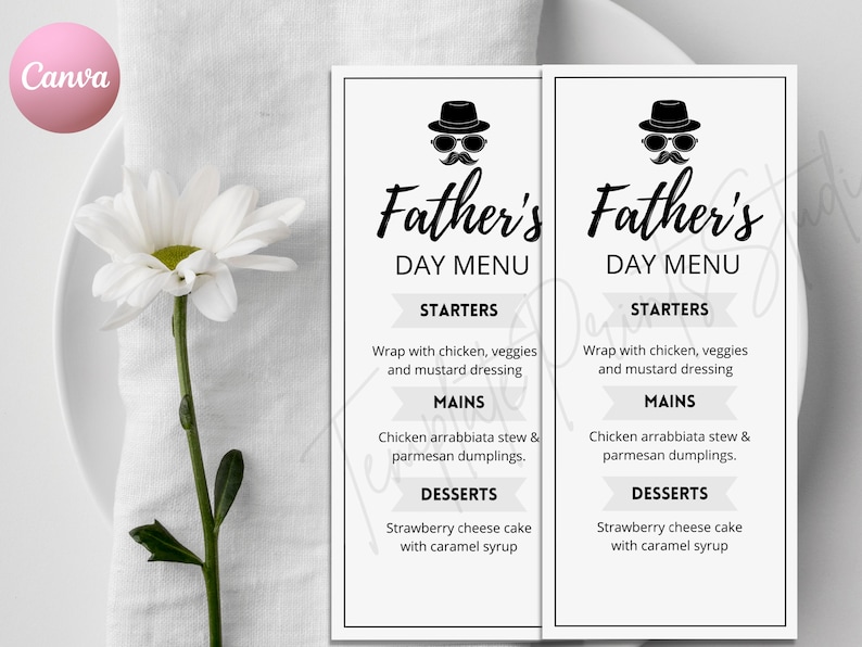 Father's Day Menu Template Father's Day Brunch Menu - Etsy