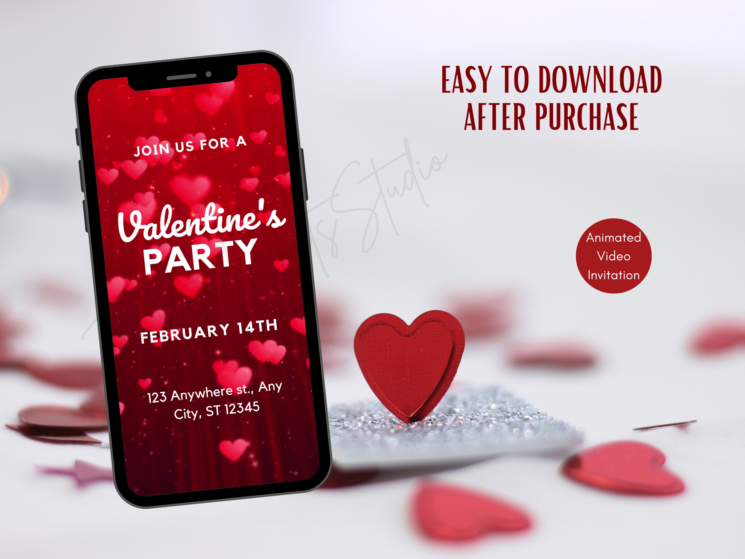 Editable Valentine's Day Animated Video Invitation - Etsy