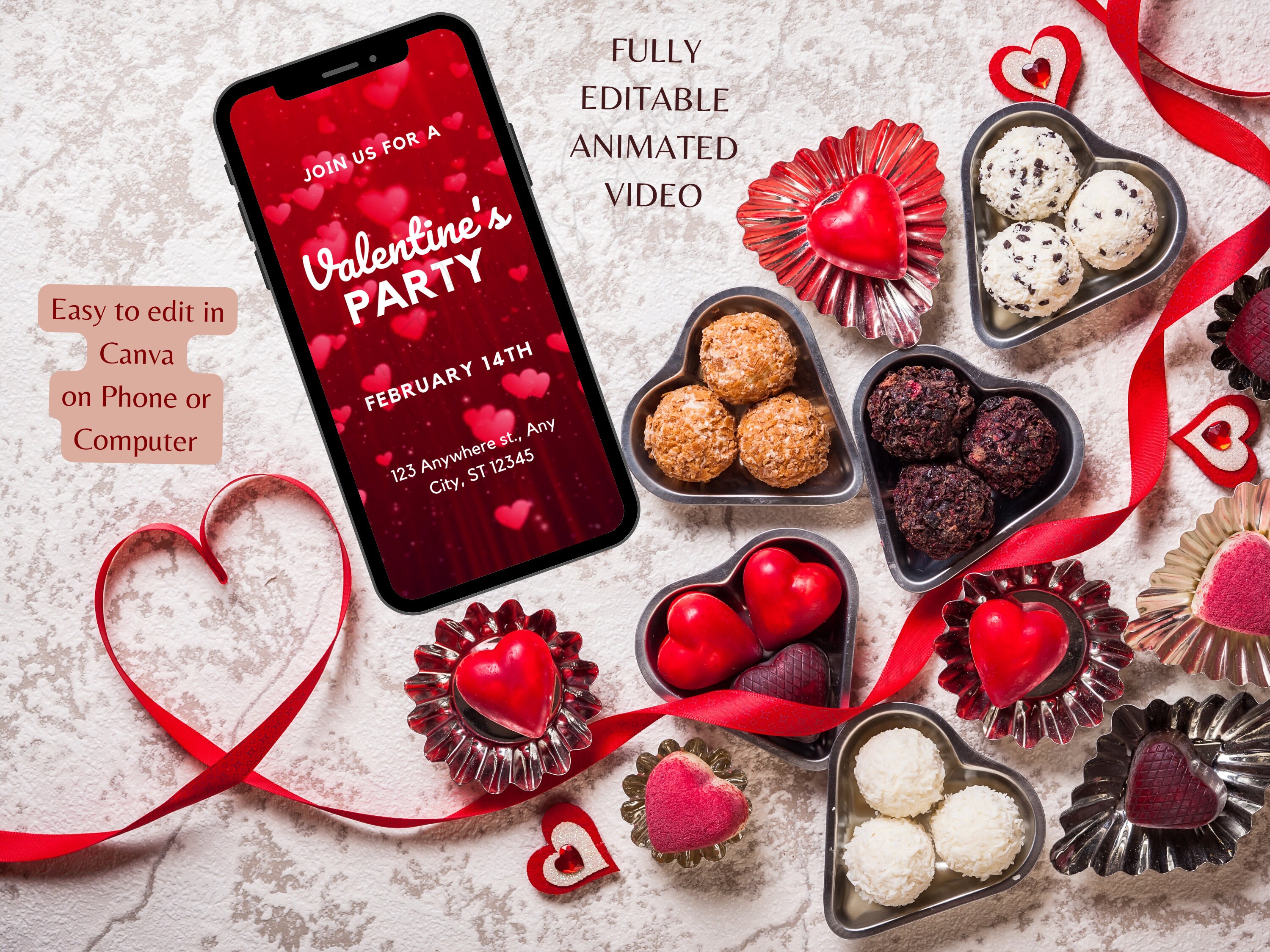Editable Valentine's Day Animated Video Invitation - Etsy