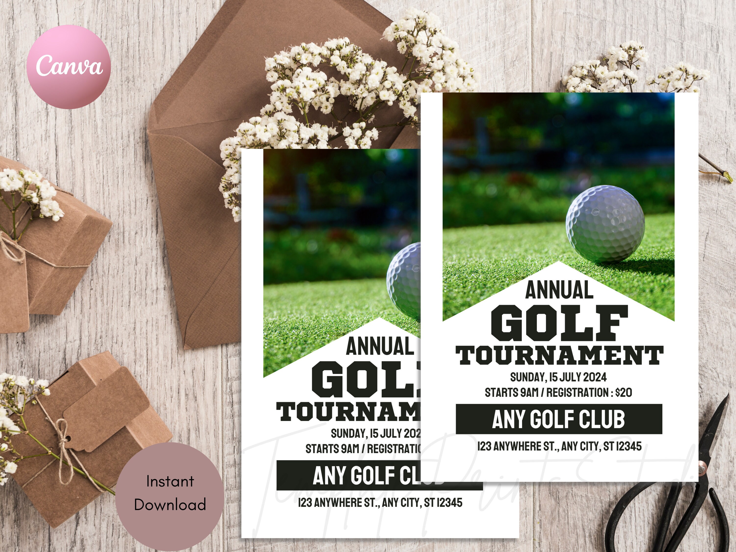 Annual Golf Tournament Invitation , Editable Annual Golf Party ...