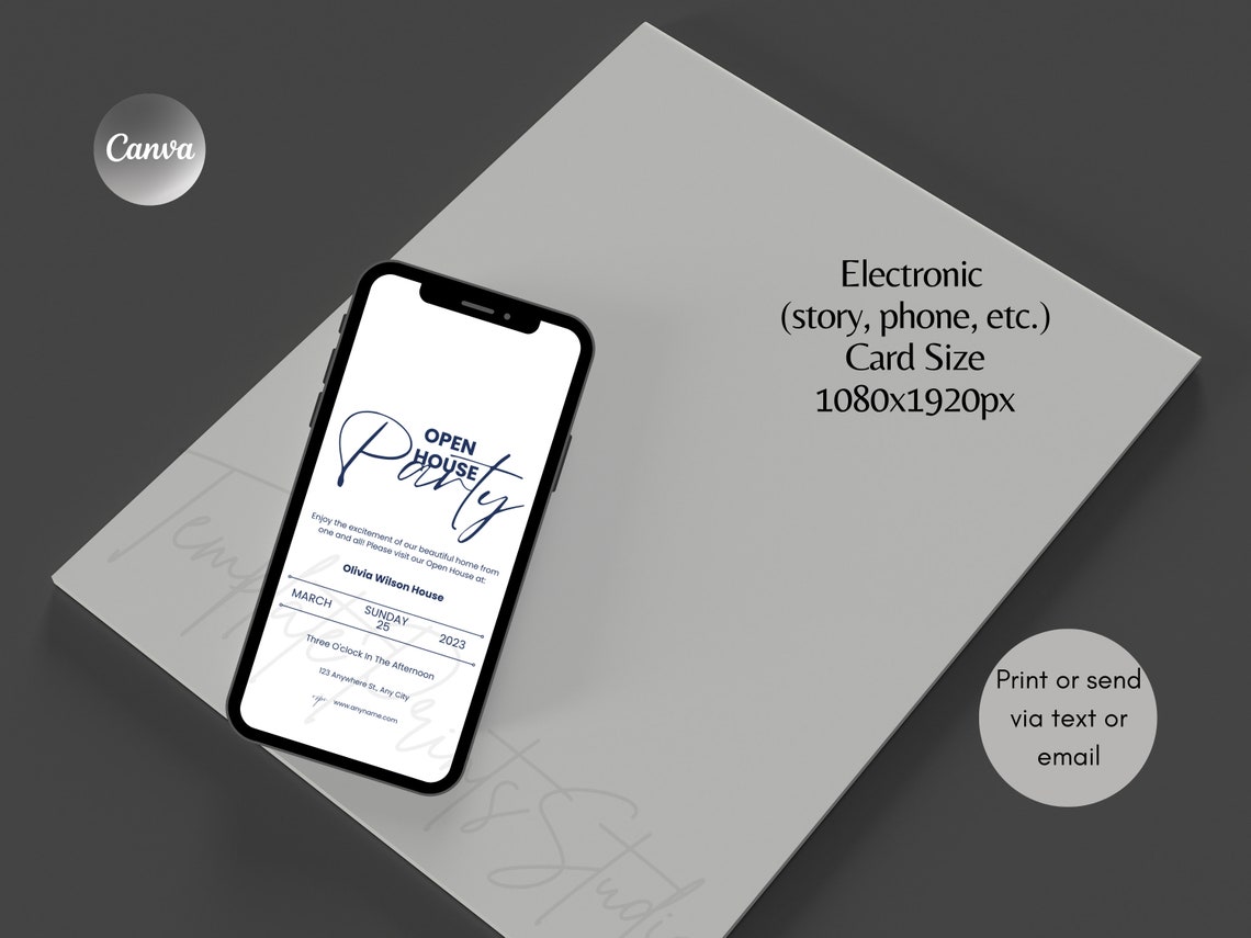 Open House Party Invitation Template, Special Event Invitation, Digital ...