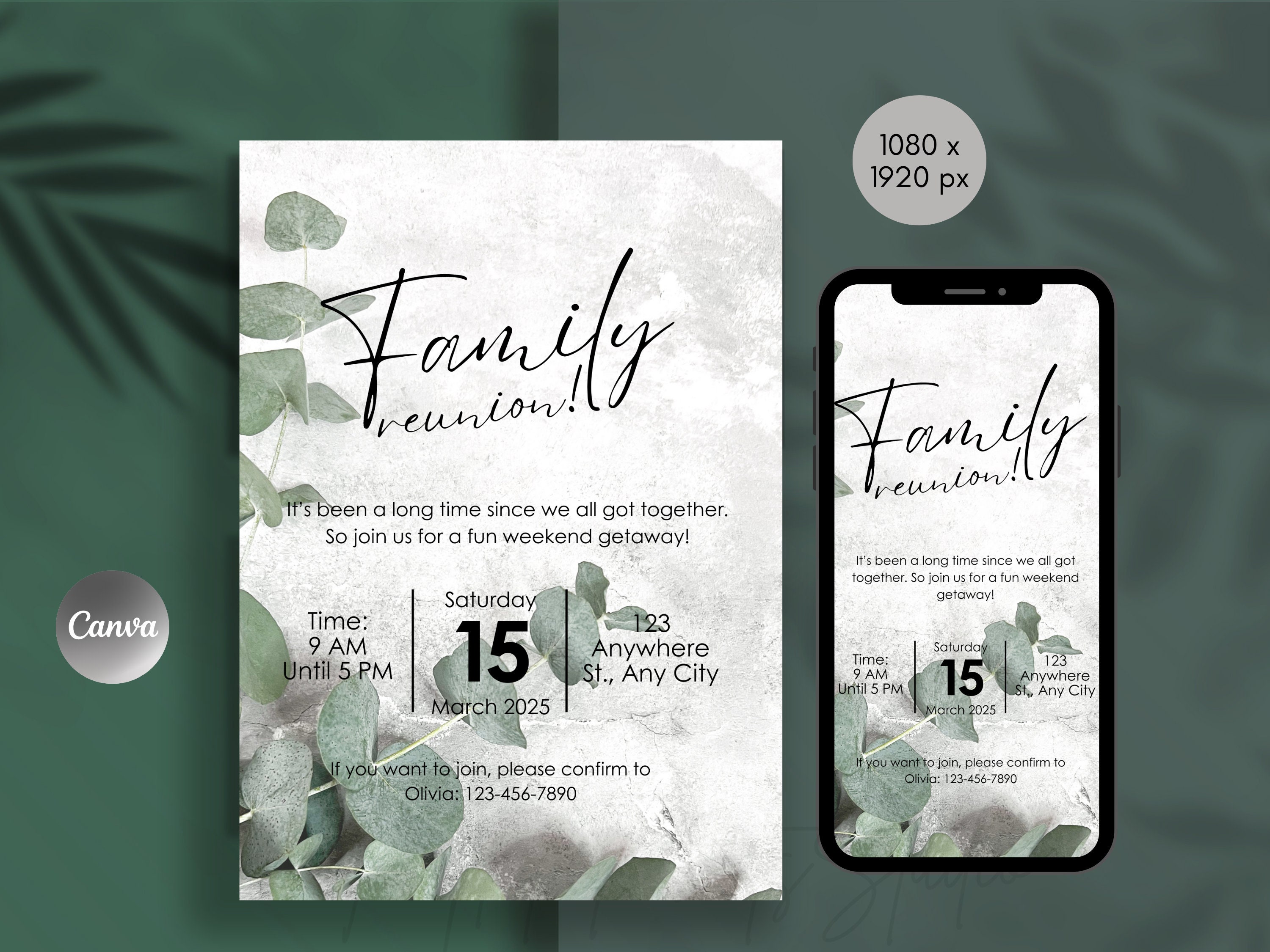 Family Reunion Invitation Printable, Simple Family Luncheon Invite ...