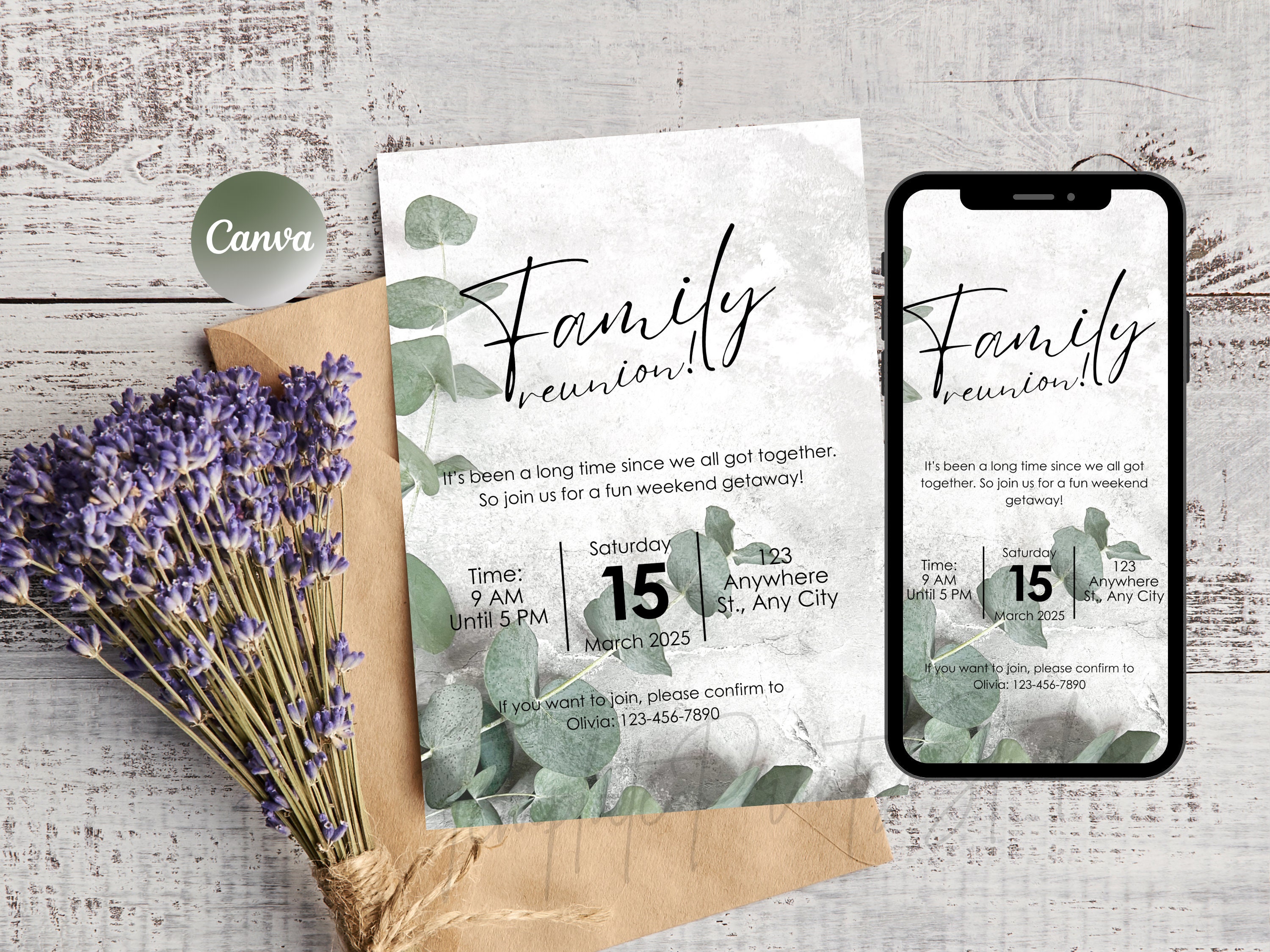 Family Reunion Invitation Printable, Simple Family Luncheon Invite ...