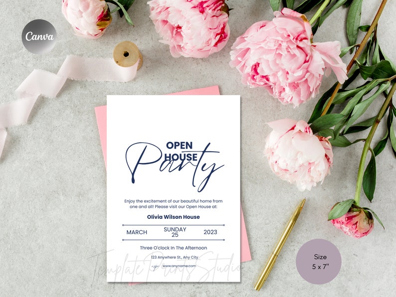 Open House Party Invitation Template, Special Event Invitation, Digital ...