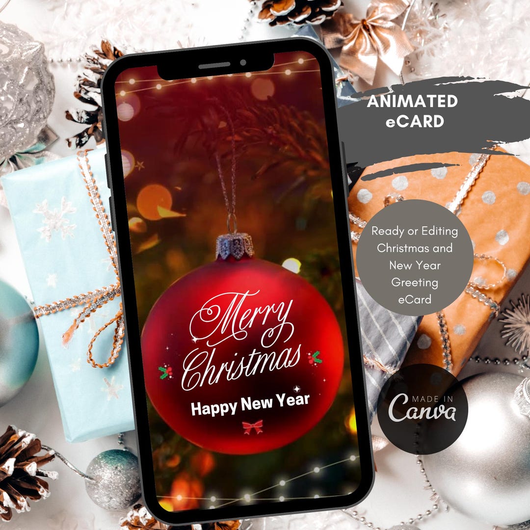 Digital Animated Greeting Christmas and New Year Ecard, Video Christmas ...