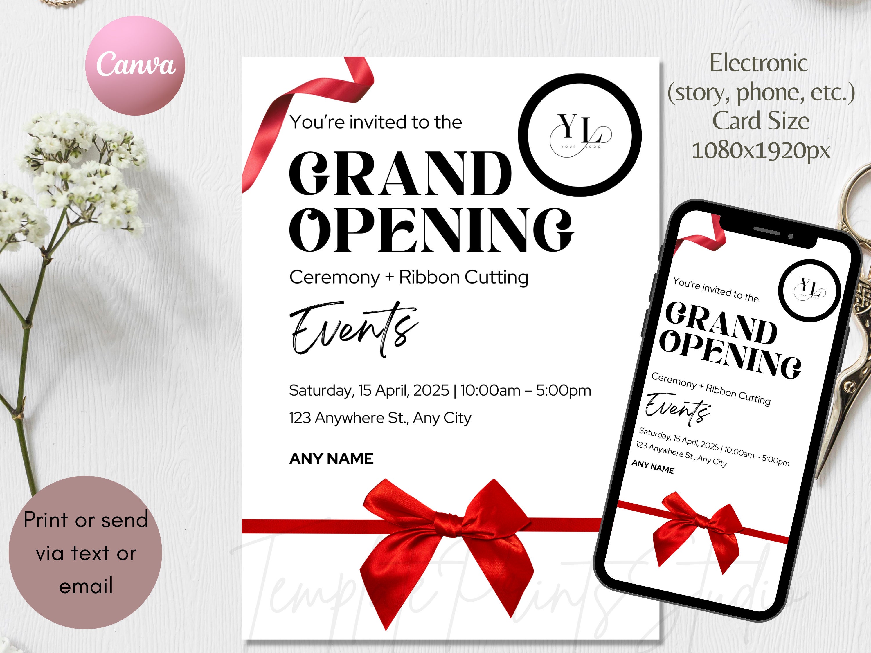 Grand Opening Invitation, Ribbon Cutting Celebration, Office Opening ...
