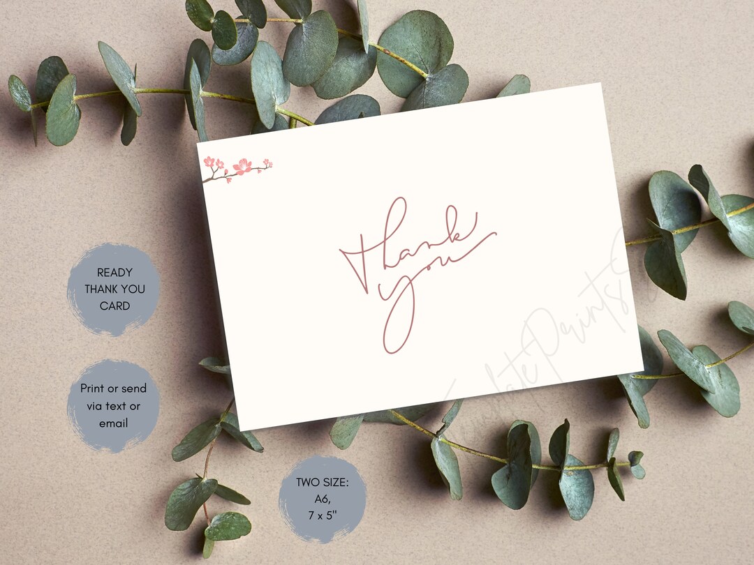 Printable Ready Thank You Card, Minimalist Thank You for Your Support ...