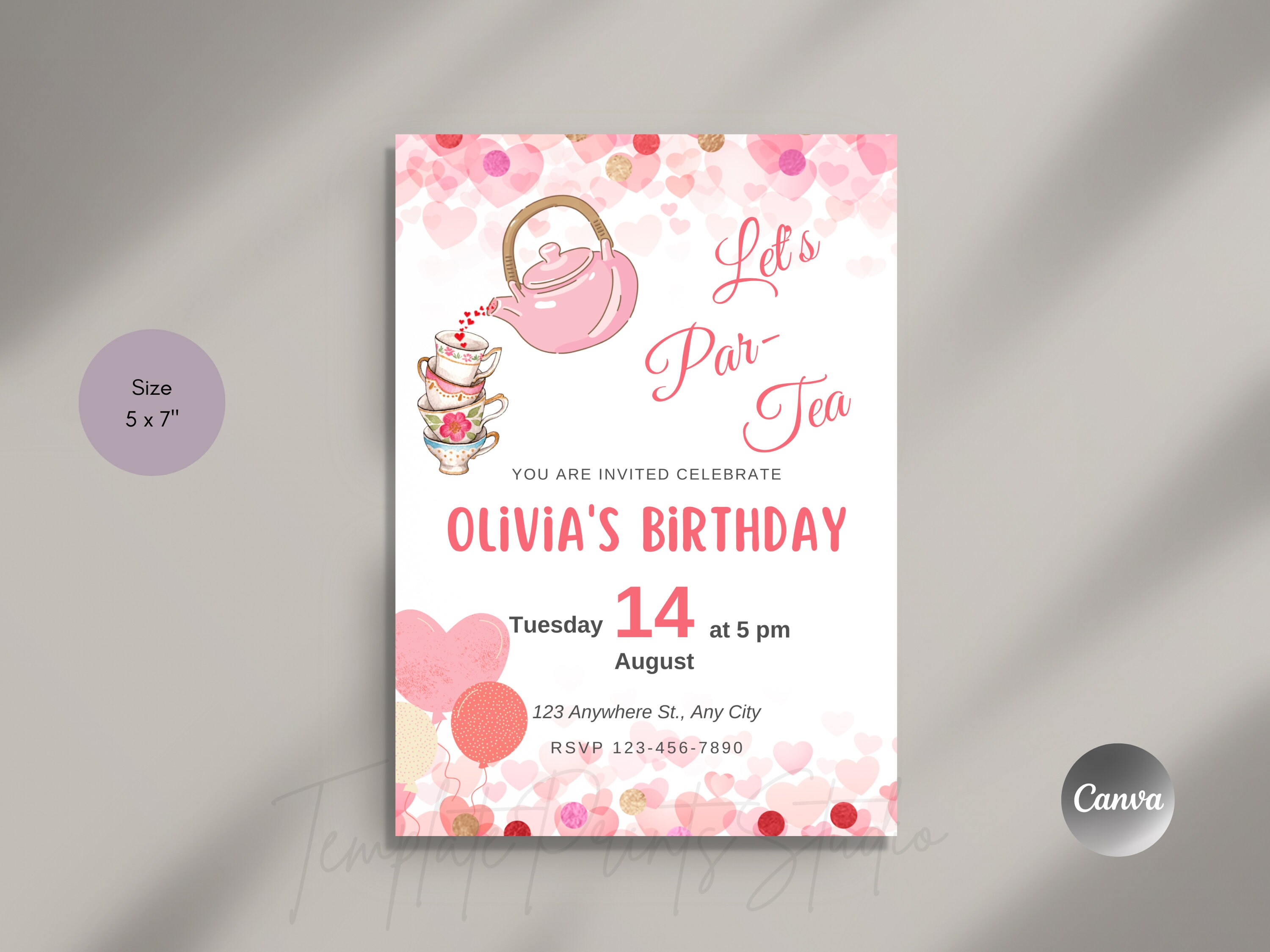 Editable Birthday Par-tee Invitation, Birthday Invite, Custom Birthday ...