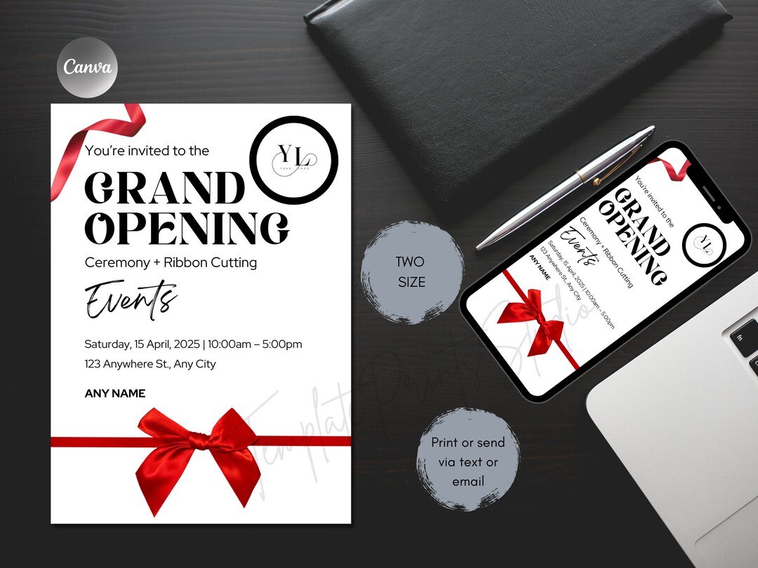 Grand Opening Invitation, Ribbon Cutting Celebration, Office Opening ...