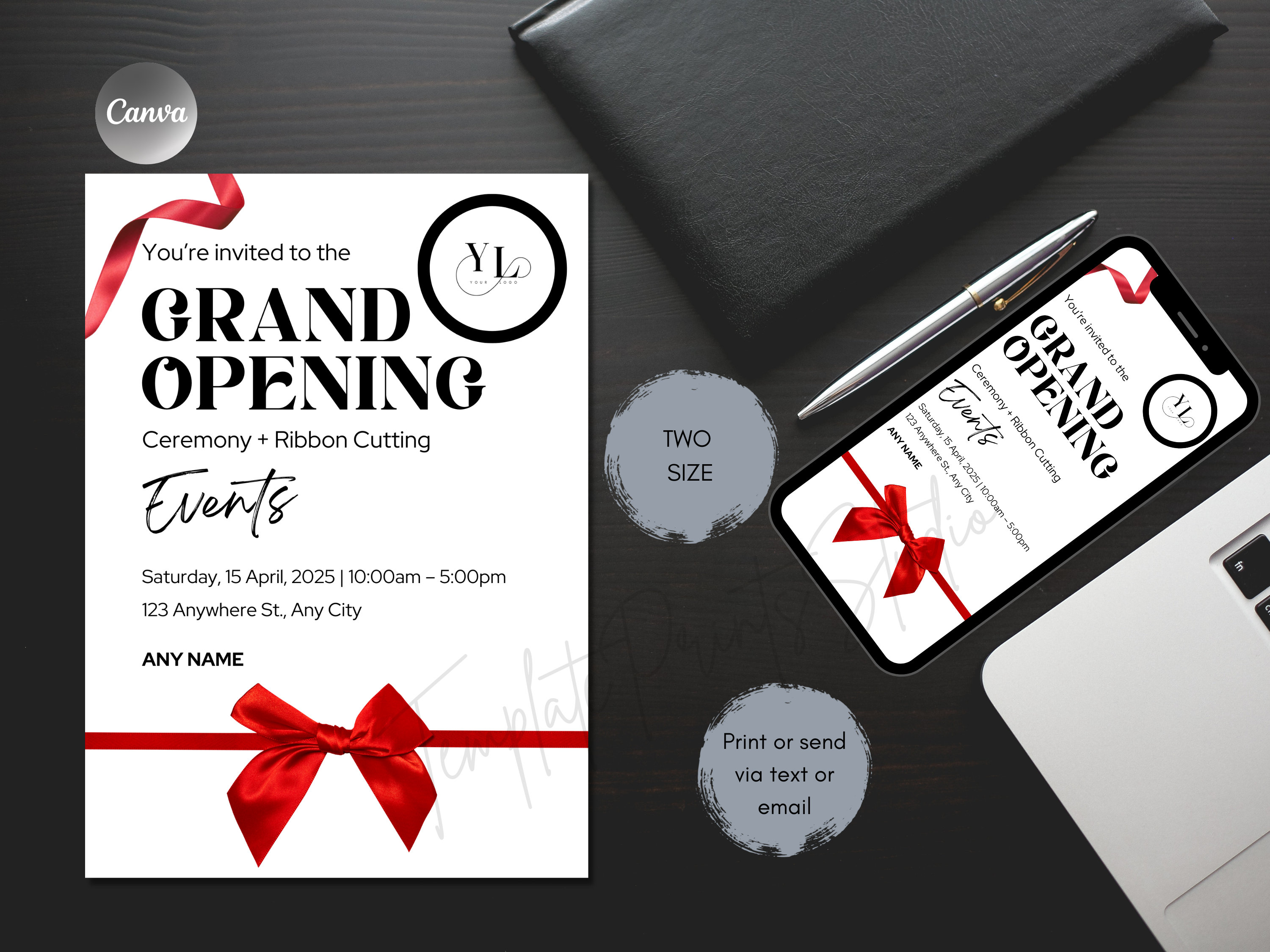 Blue Ribbon Cutting Ceremony Invitation