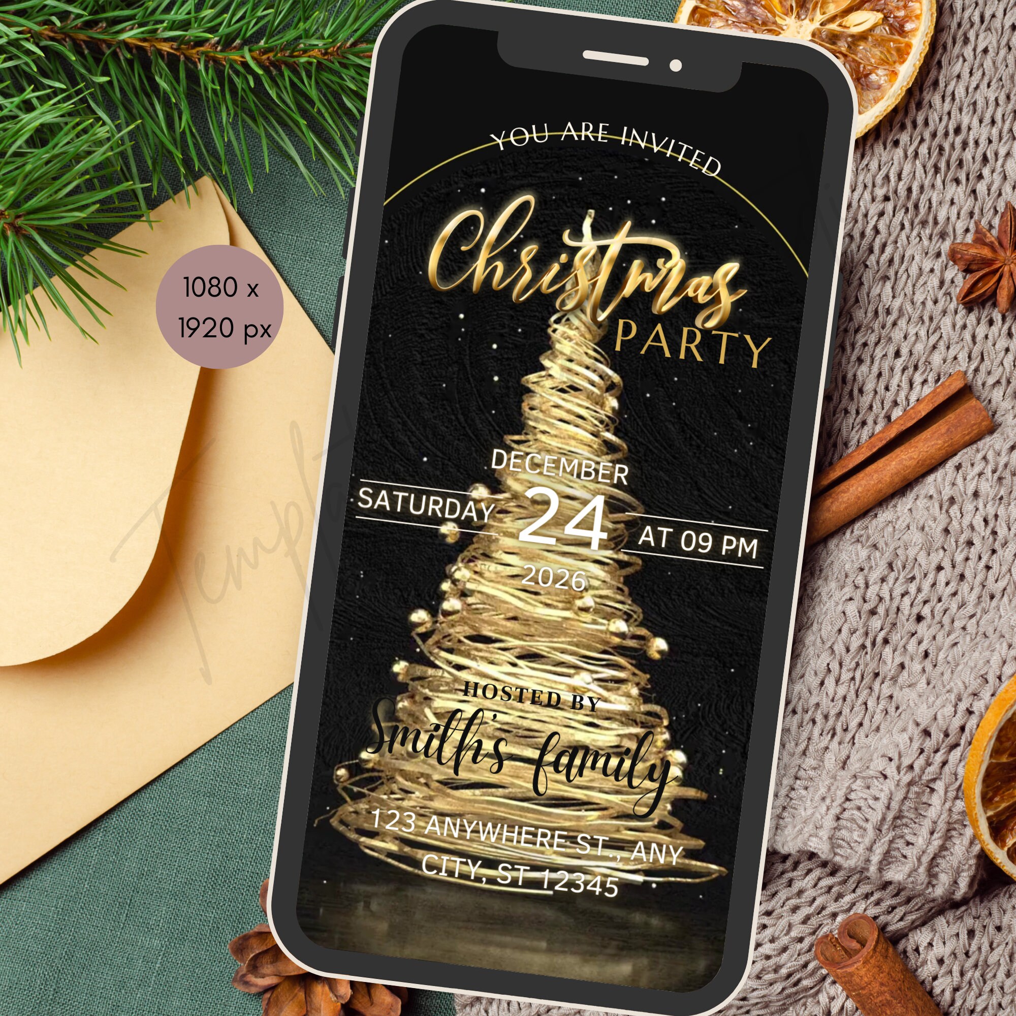 Digital Christmas Party Invitation, Animated Holiday Party Invite ...