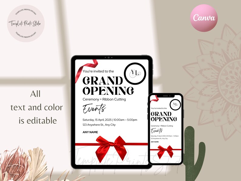 Grand Opening Invitation, Ribbon Cutting Celebration, Office Opening ...