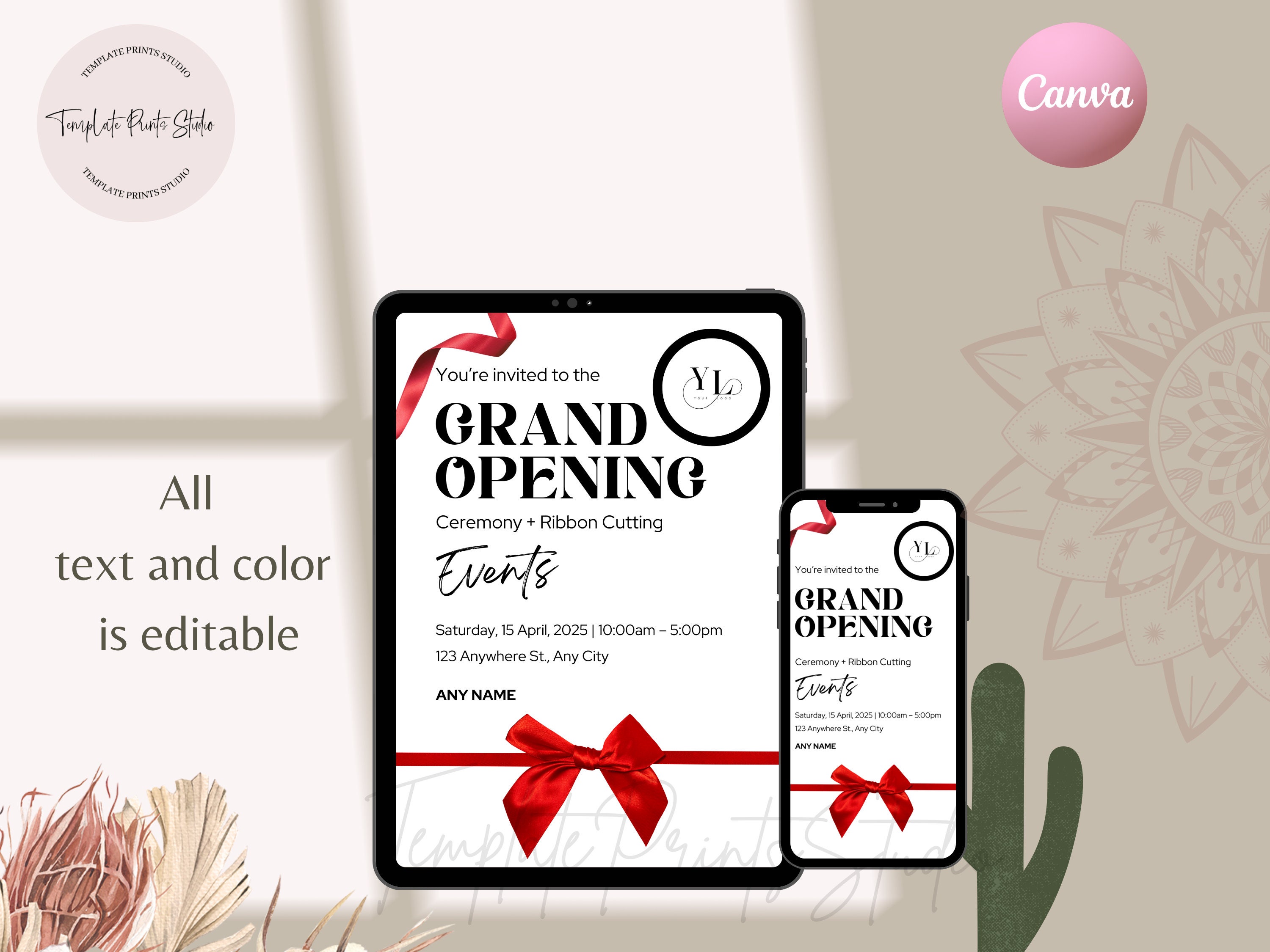 Grand Opening Invitation, Ribbon Cutting Celebration, Office Opening ...