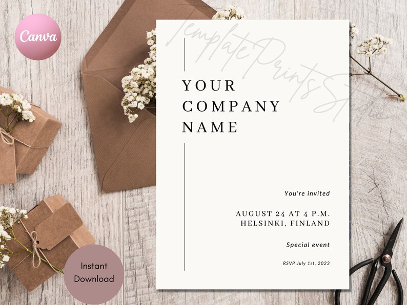 Business Invitation Template, Special Event Invitation, Digital You're ...