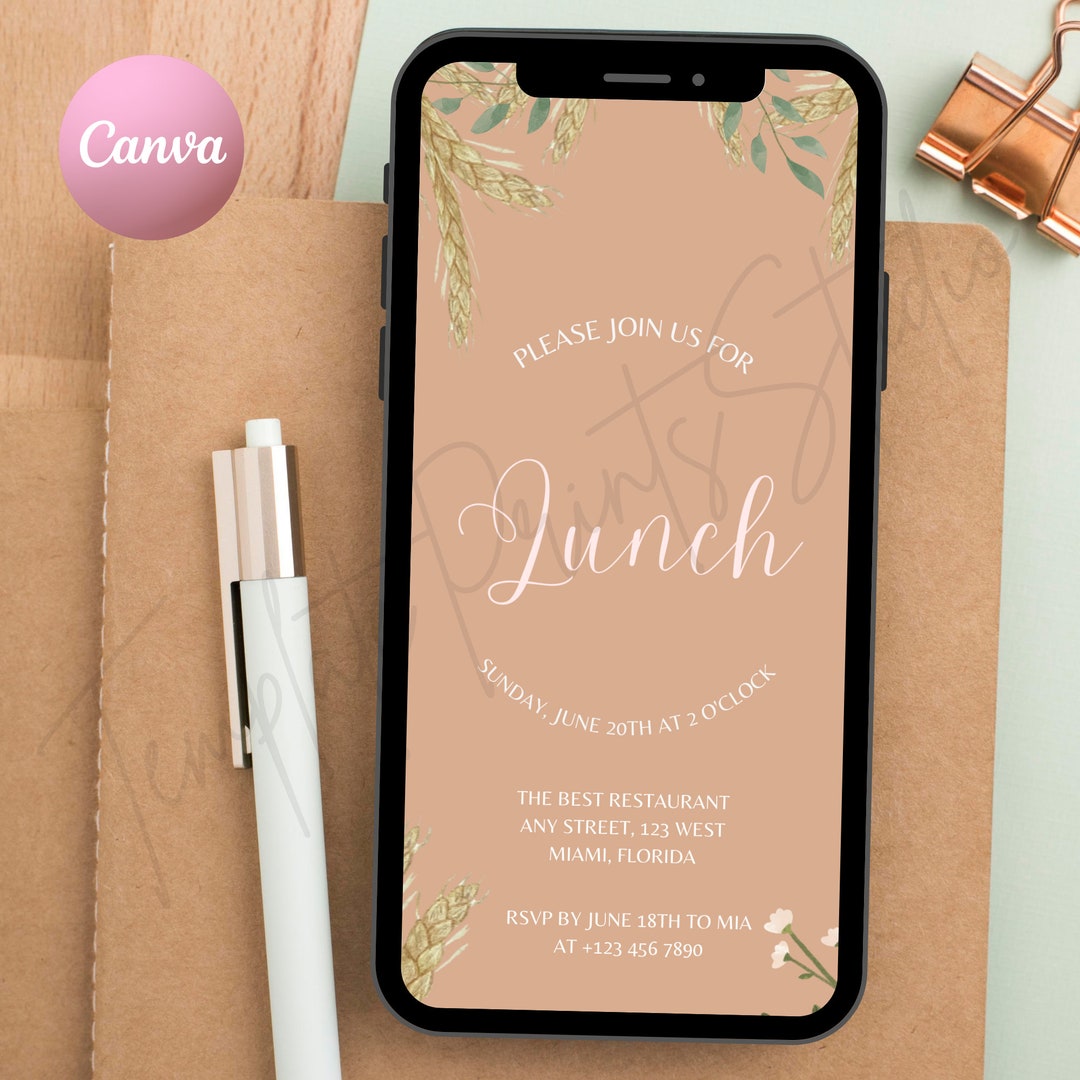 Custom Printable Lunch Invitation, Downloadable Luncheon Invitation ...